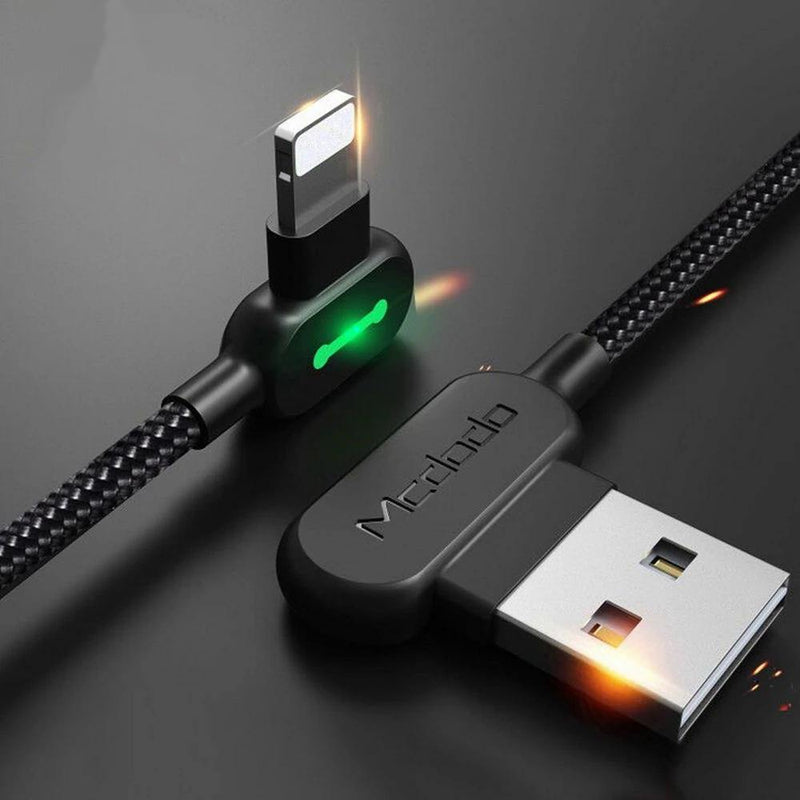 Right Angle USB Charging Cable For iPhone & Samsung Phones - Cosless